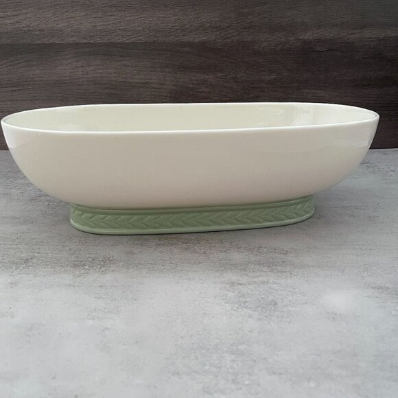 Lenox | Dining | Vintage Lenox 1 Oval Centerpiece Fontaine Green Laurel ...